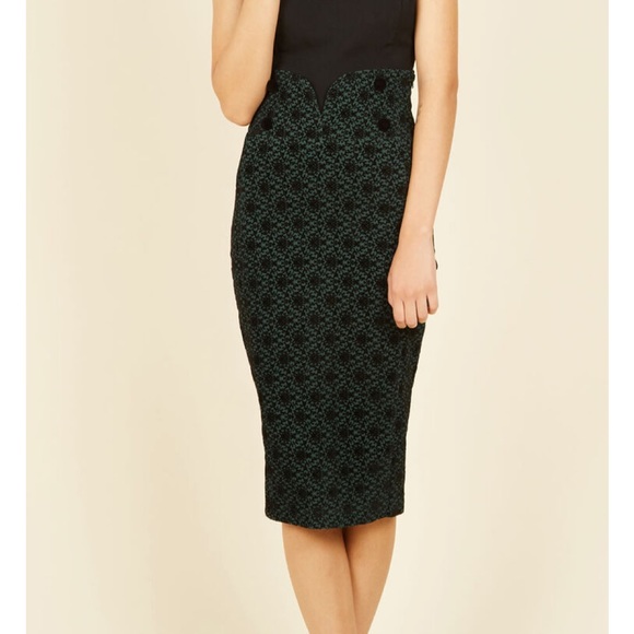 Collectif | Skirts | Collectif Velvet Embroidered Midi Skirt | Poshmark